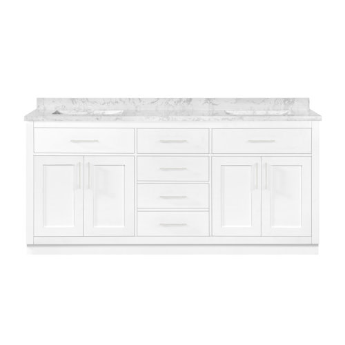 Wade Logan® Sauget 72 Free Standing Double Bathroom Vanity With
